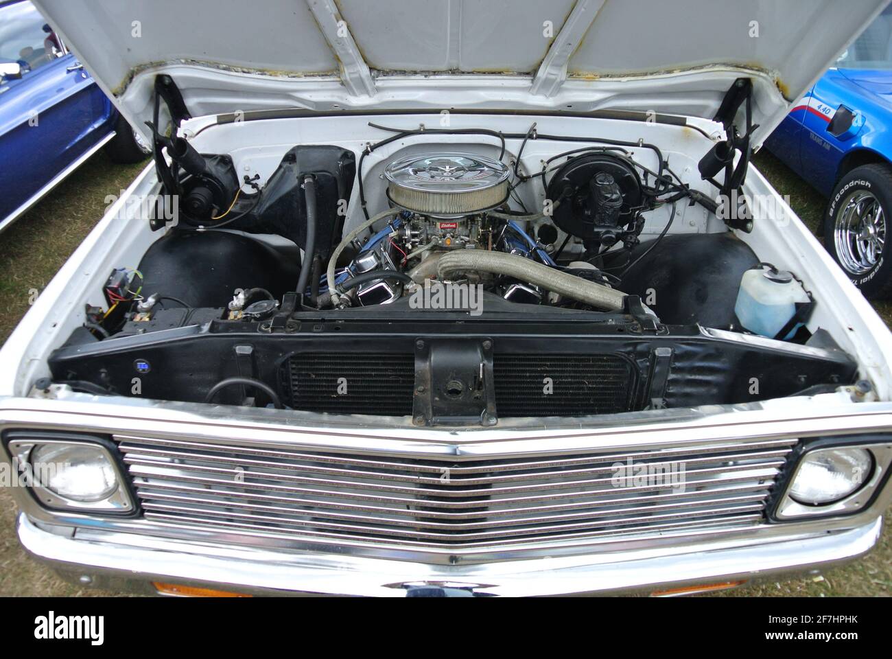 The engine of a 1965 Vauxhall Cresta parked up on display at English ...
