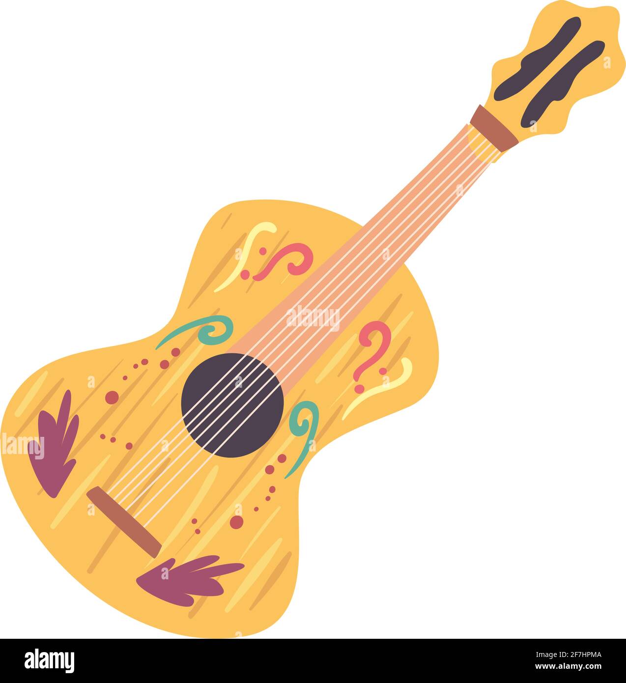 Mexican guitar on white background Stock Vector Image & Art - Alamy