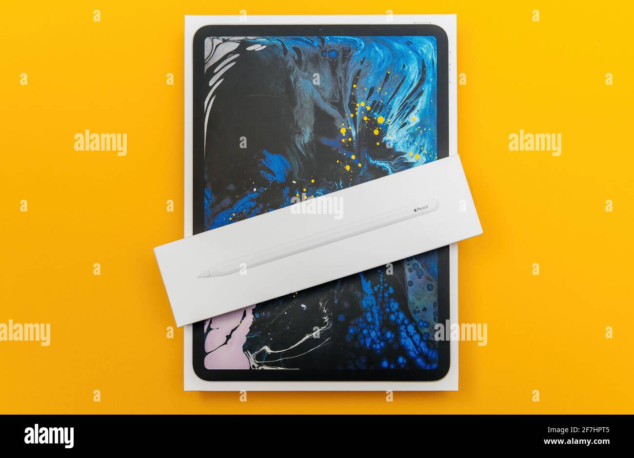 New Apple pencil cardboard box on the new iPad Pro professional tablet ...