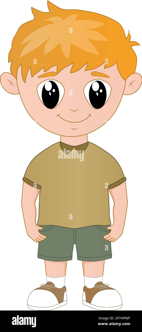 Cartoon illustration of a little boy Stock Photo - Alamy