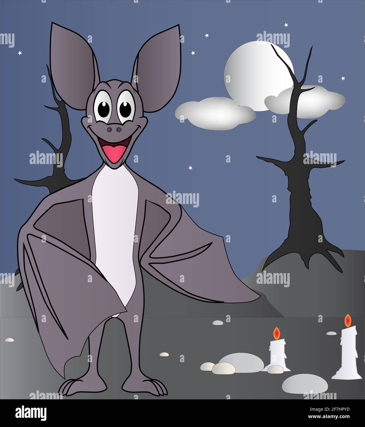 Cartoon illustration of a bat Stock Photo - Alamy