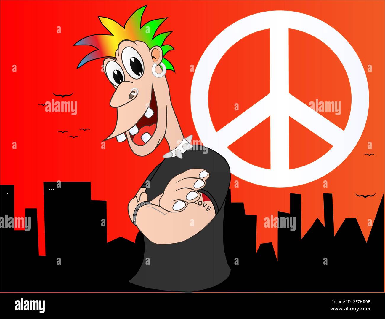 Cartoon of an eccentric young boy Stock Photo - Alamy