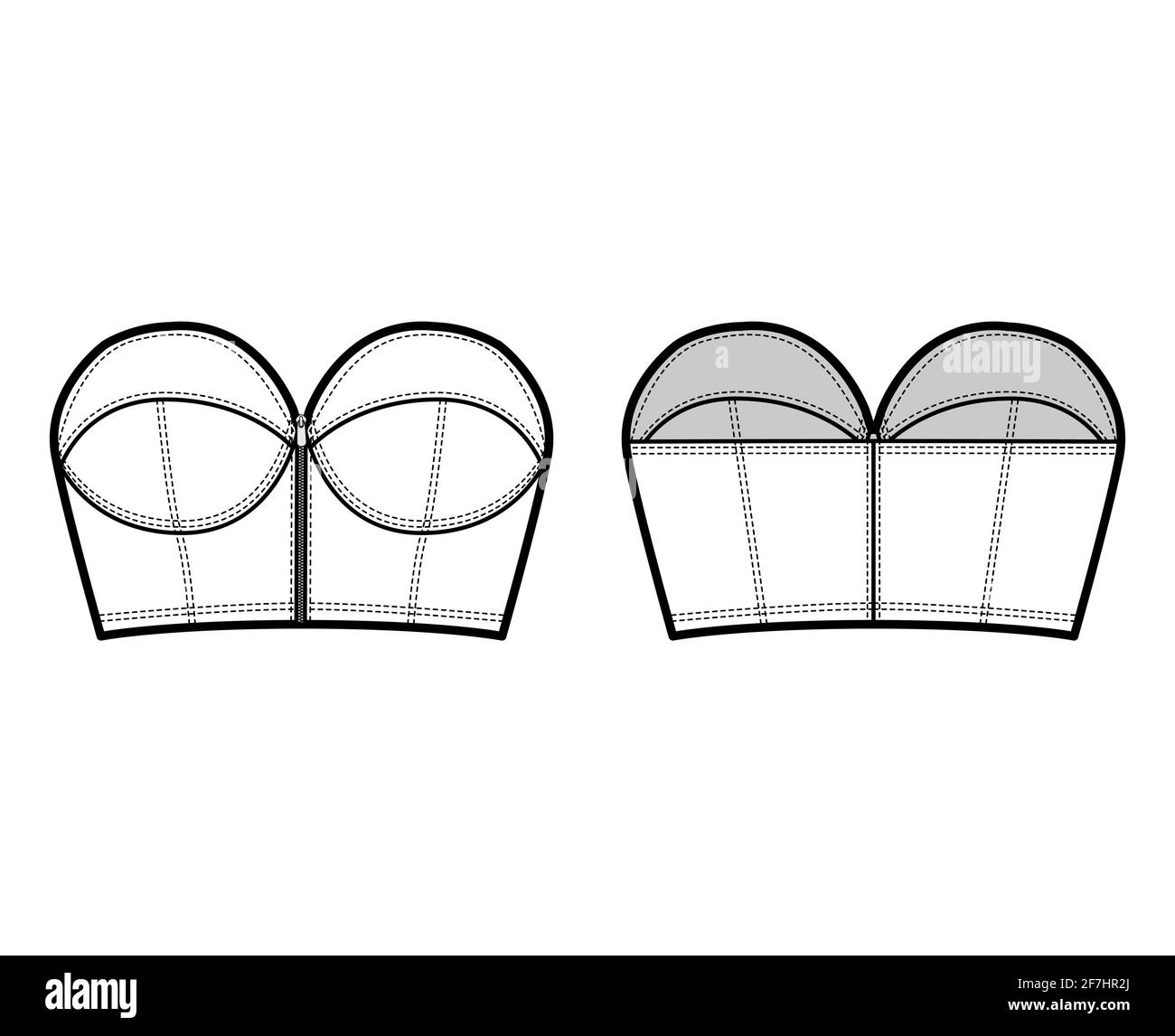 Strapless crop top Stock Vector Images - Alamy