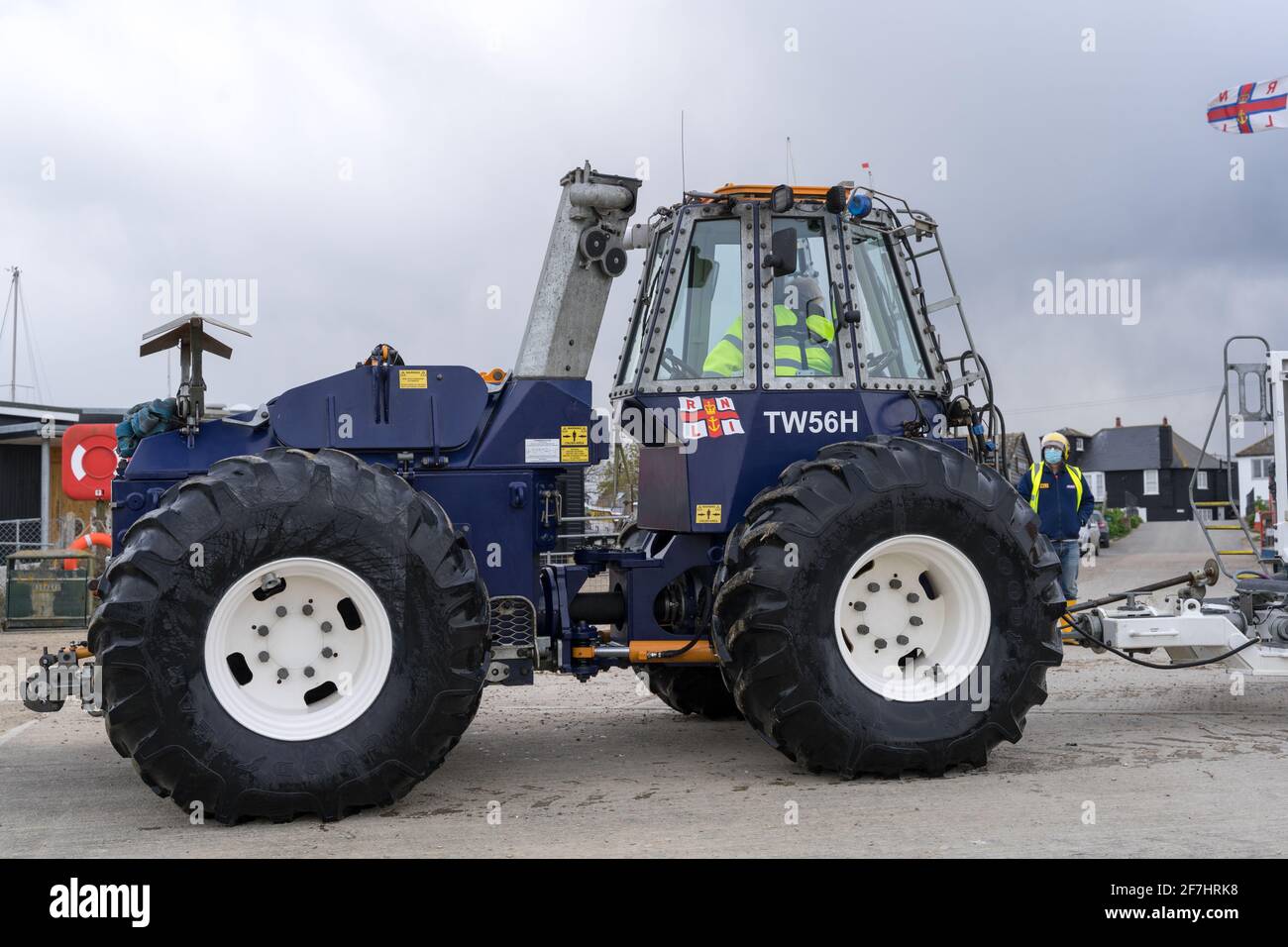 beach tractor TW56H parks outside RNLI Rye Harbour Lifeboat Station ...