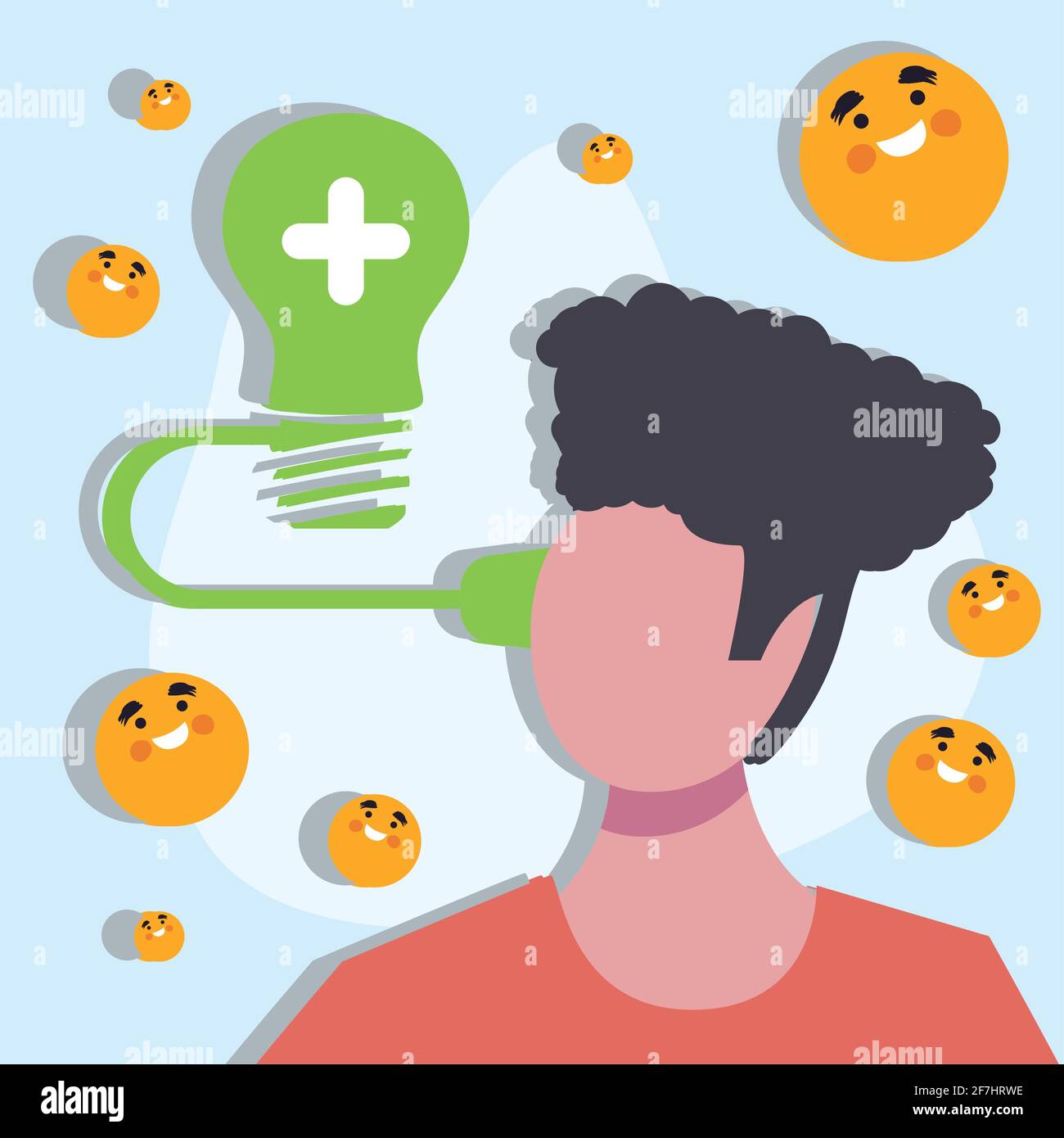 man with positive light bulb Stock Vector Image & Art - Alamy