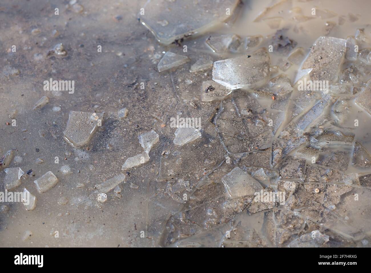 Ice on muddy puddle on hi-res stock photography and images - Alamy