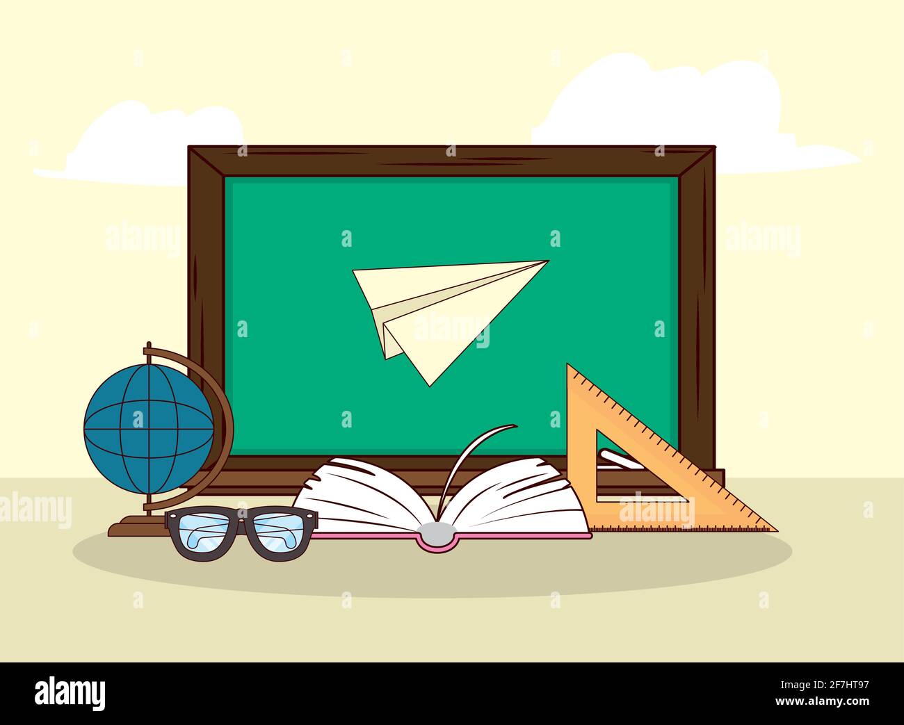 School green board with icons Stock Vector Image & Art - Alamy