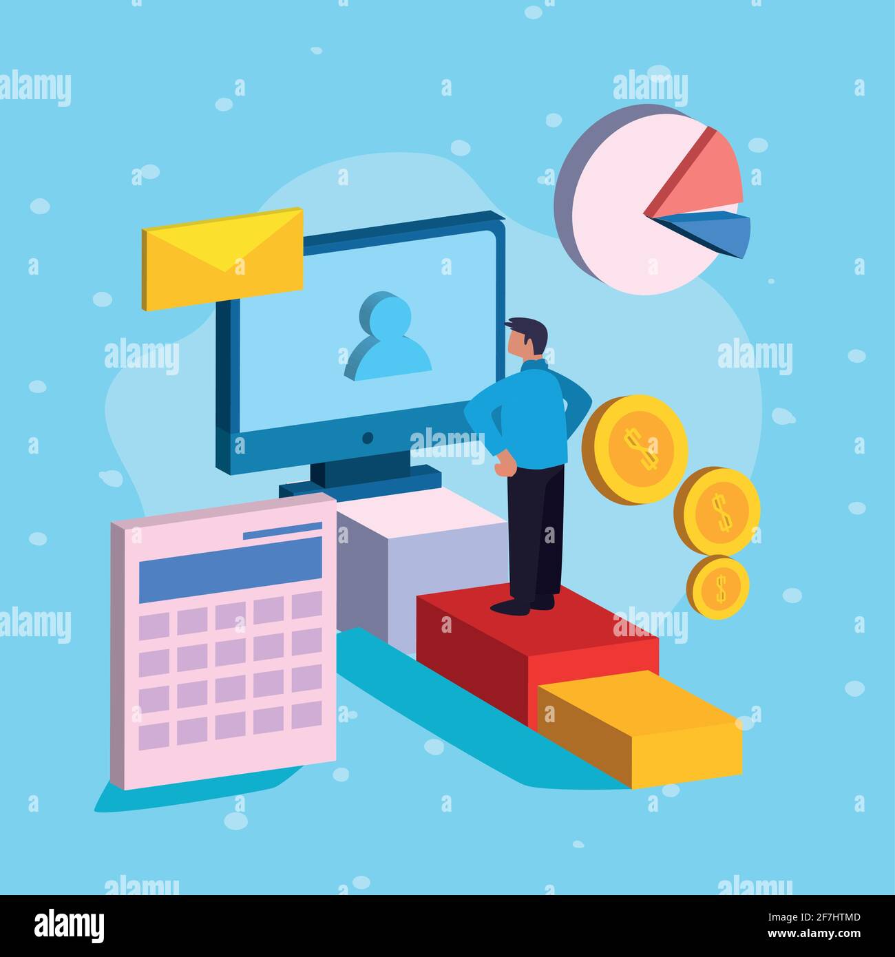 Computer boy digital marketing icons Stock Vector Image & Art - Alamy