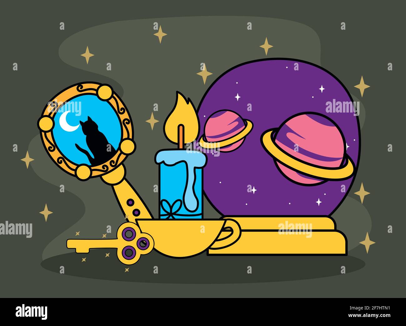 Divination mirror Stock Vector Images - Alamy