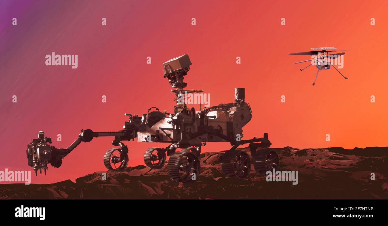 Rover perseverance ingenuity drone hi-res stock photography and images ...
