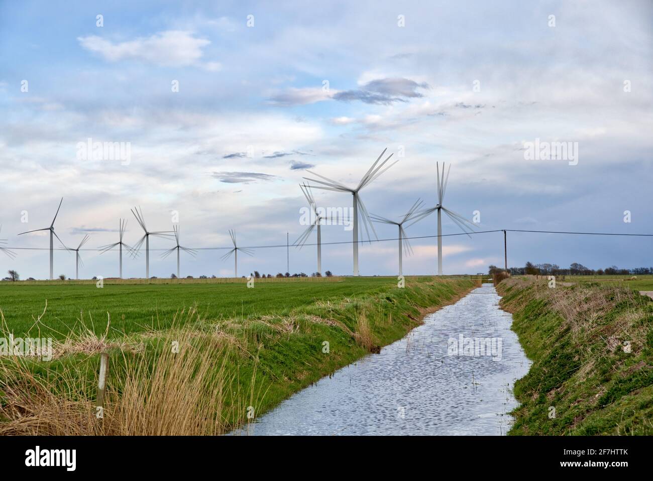turbines in Little Cheyne Court Wind Farm in south coast, east Sussex ...