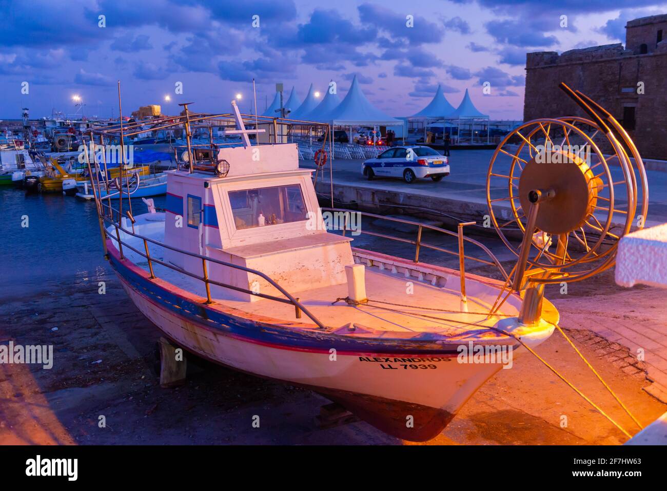 Pathos. Cyprus. November 2019. The bay of Paphos in Cyprus. Fishing ...