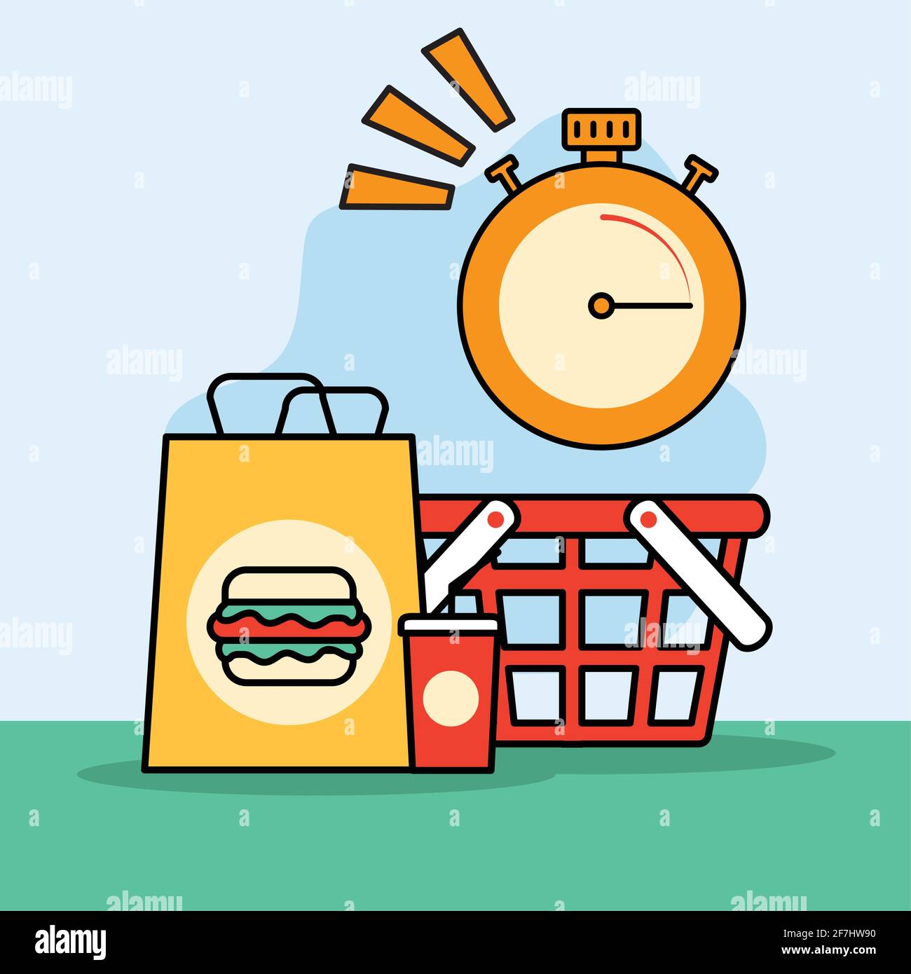Delivery logistics food and basket Stock Vector Image & Art - Alamy