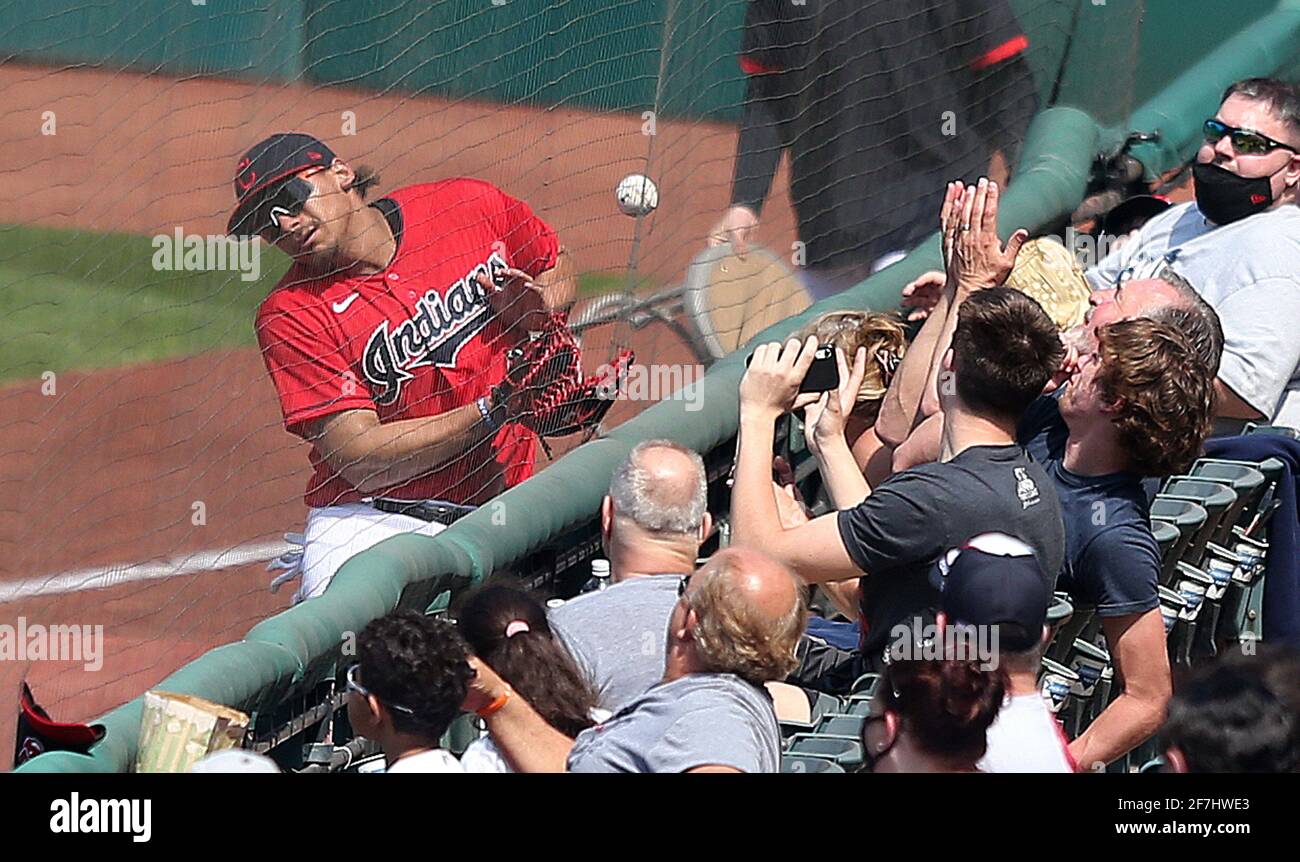 Cleveland, United States. 07th Apr, 2021. Cleveland Indians Josh Naylor ...