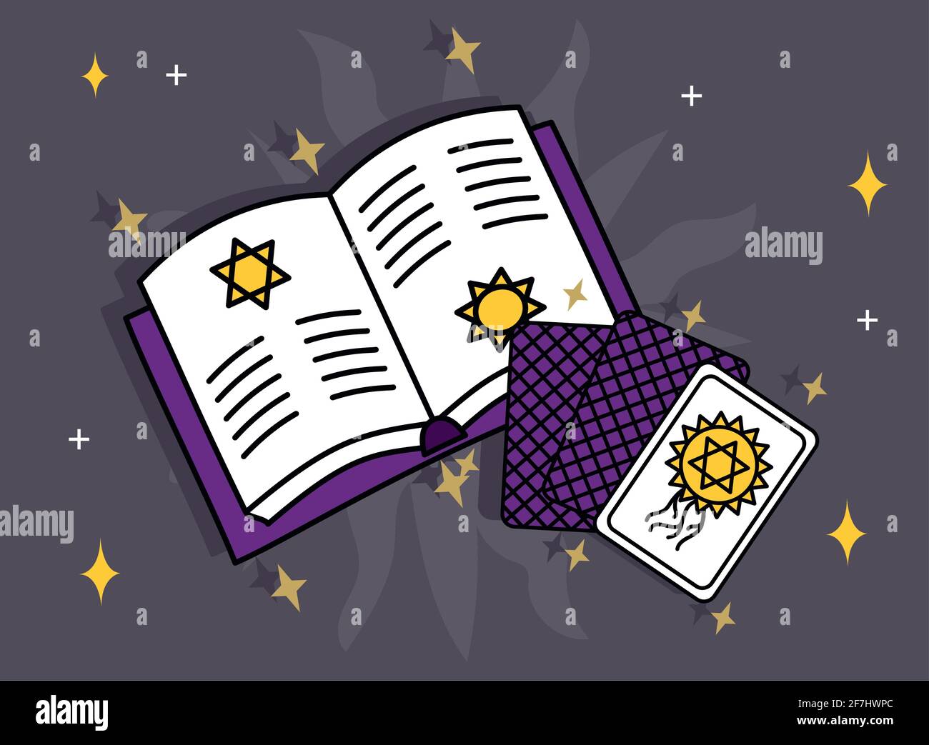 Esoteric purple book and cards Stock Vector Image & Art - Alamy