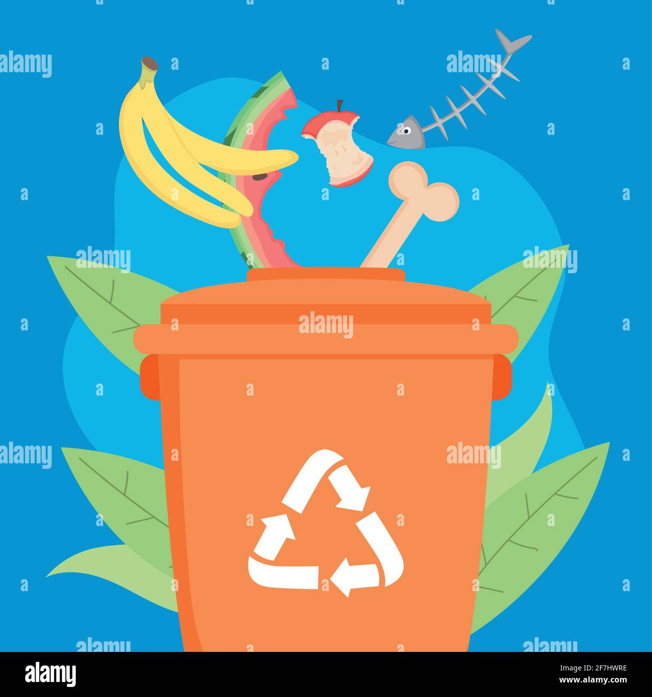 Recycle trash with organic food Stock Vector Image & Art - Alamy