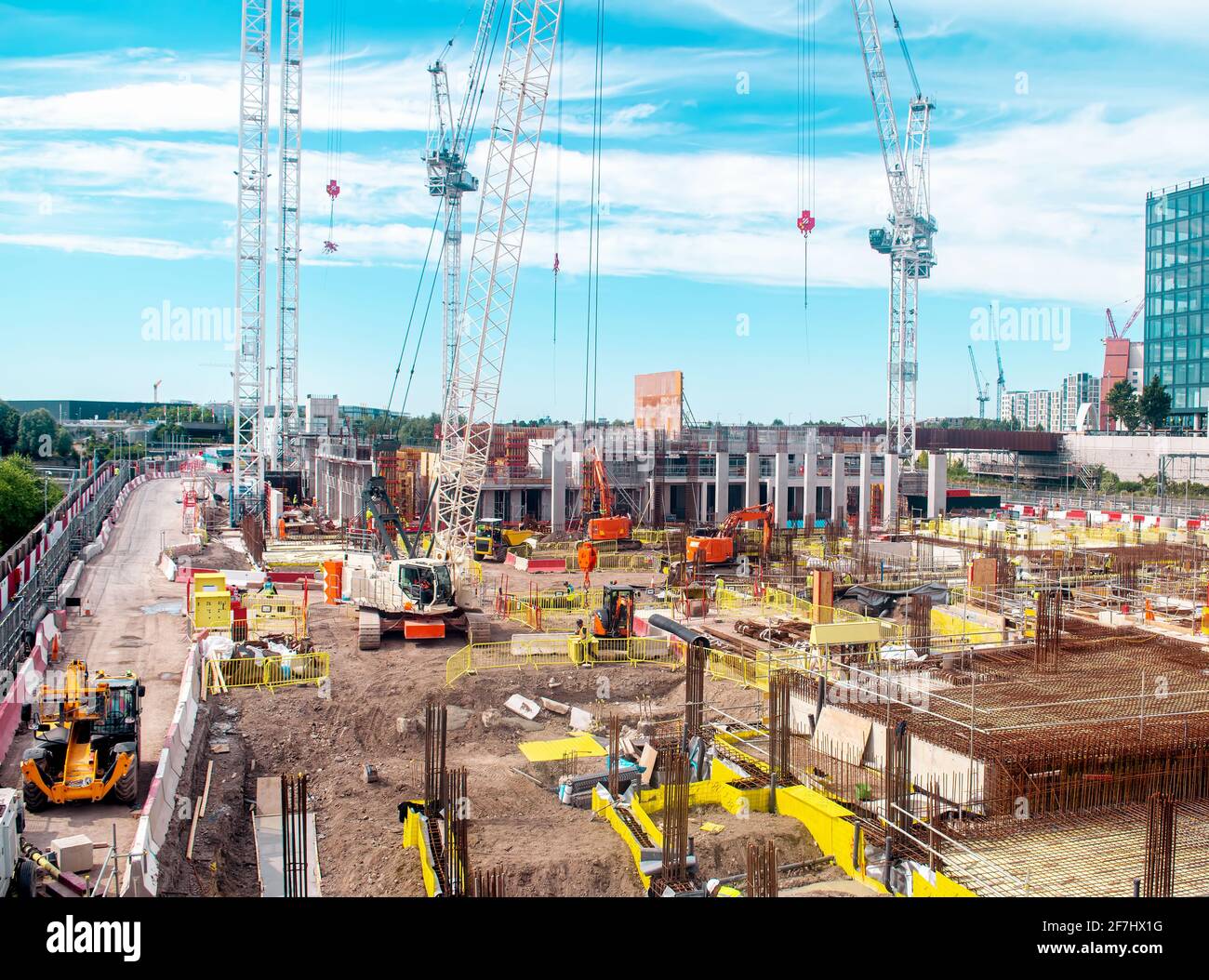 Building site with diggers and cranes Stock Photo - Alamy