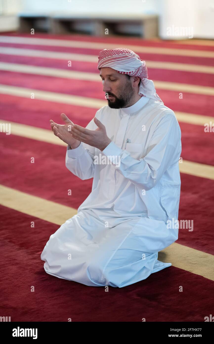 muslim prayer inside the mosque in namaz worship Allah Stock Photo - Alamy