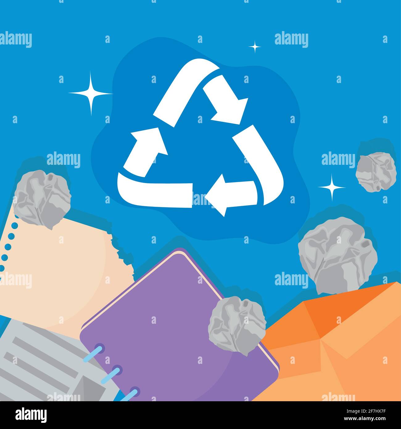 Recycle trash with paper objects Stock Vector Image & Art - Alamy
