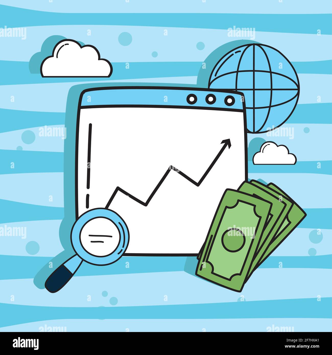 infographic increase arrrow with bills Stock Vector Image & Art - Alamy