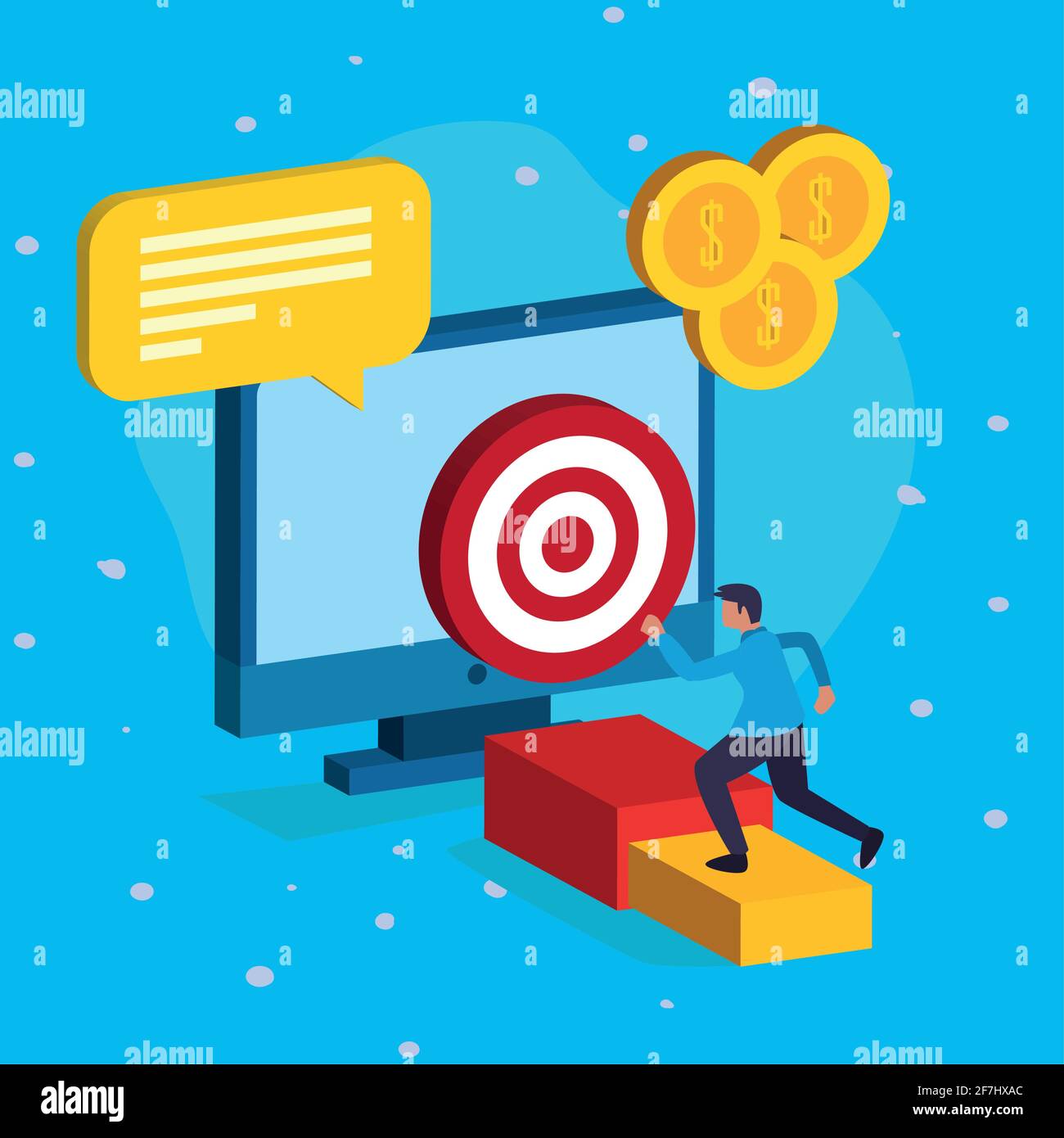 Computer man digital marketing icons Stock Vector Image & Art - Alamy