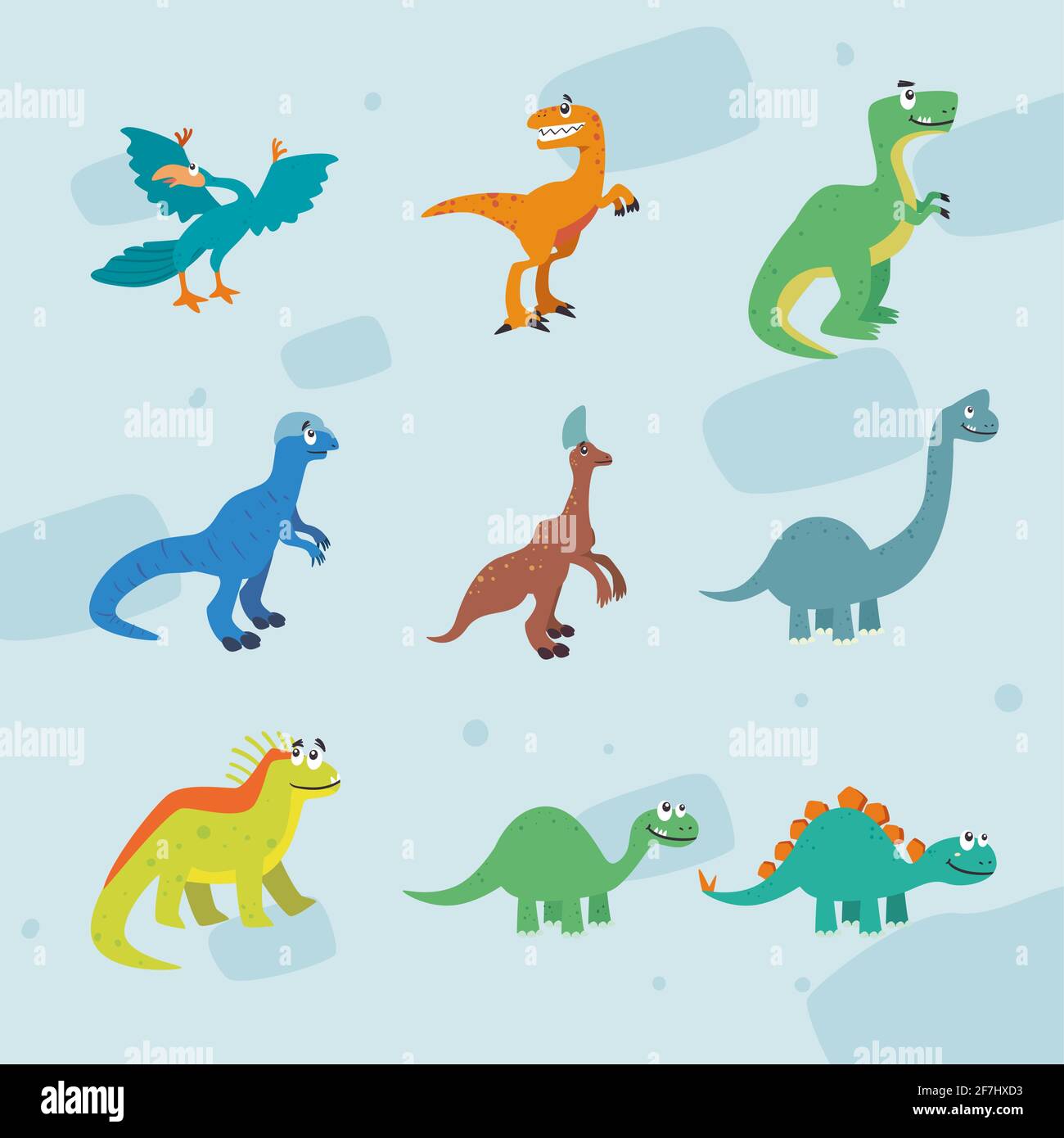 prehistoric dinosaurs cartoons icon set Stock Vector Image & Art - Alamy