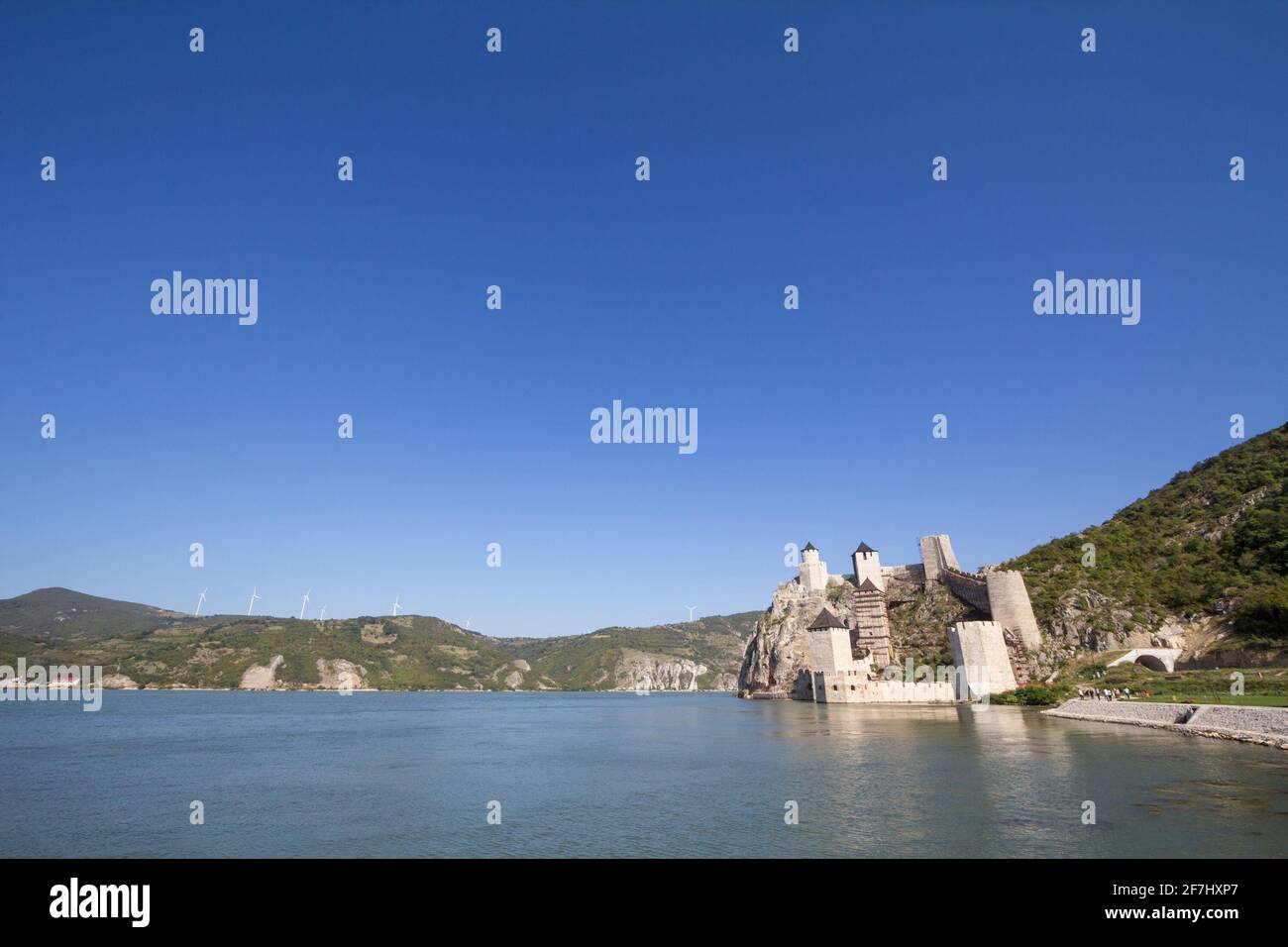Golubac Fortress (Golubacka trvdjava, or Goluback Grad) seen from Dunav ...