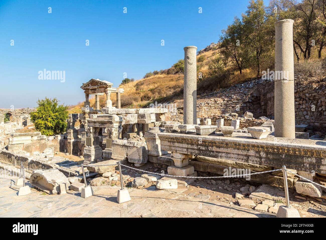 Ruins of the ancient city Ephesus, the ancient Greek city in Turkey, in ...