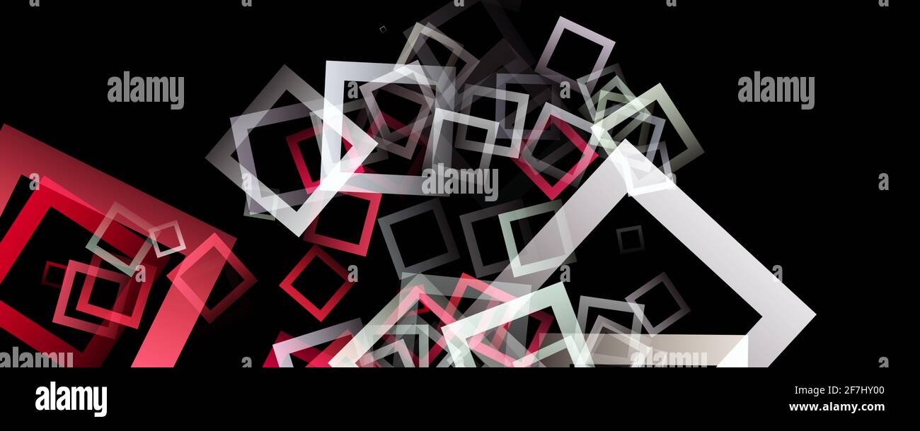 Abstract panorama design with square objects Stock Photo - Alamy