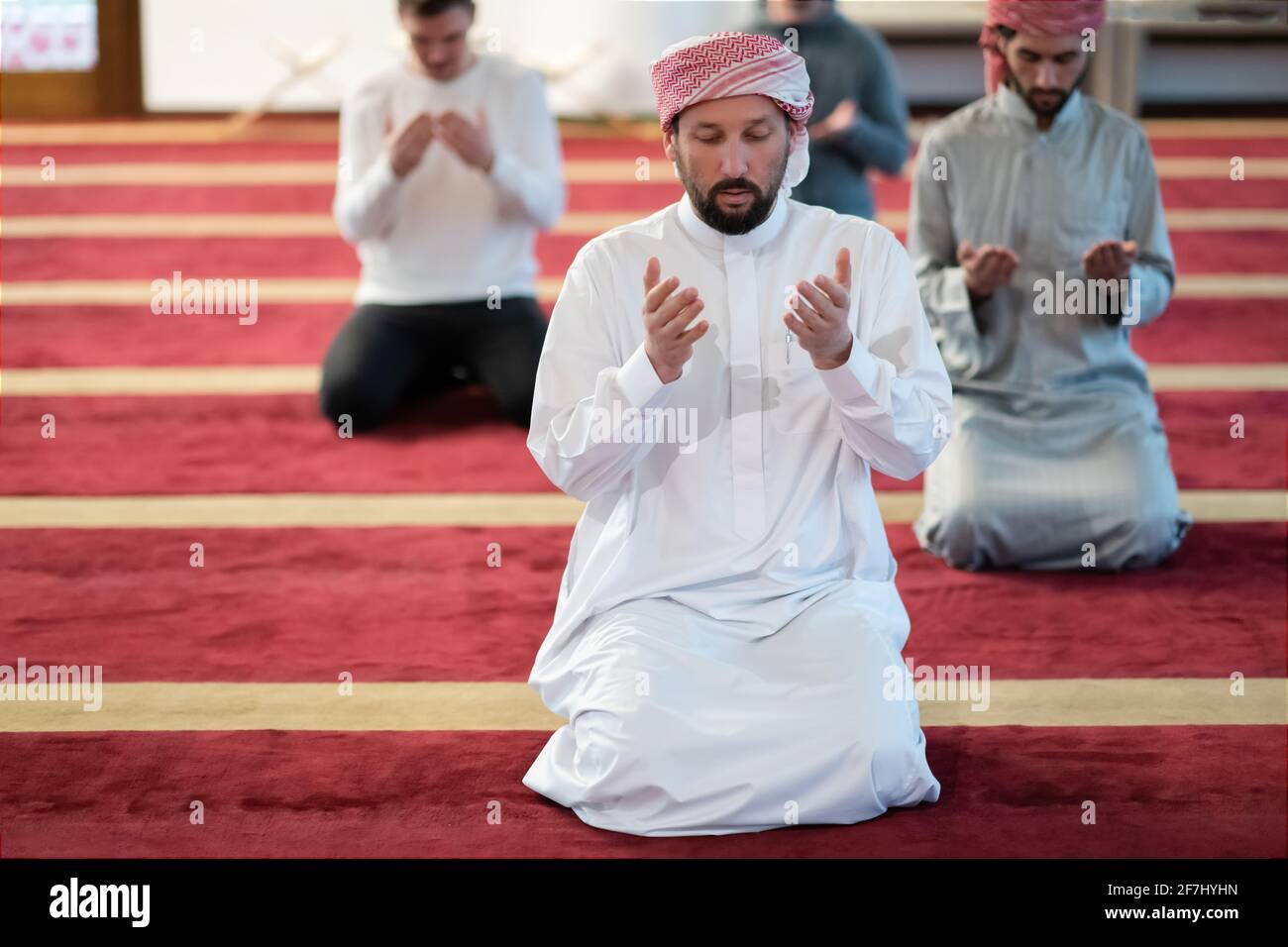 group of muslim people praying namaz in mosque Stock Photo - Alamy
