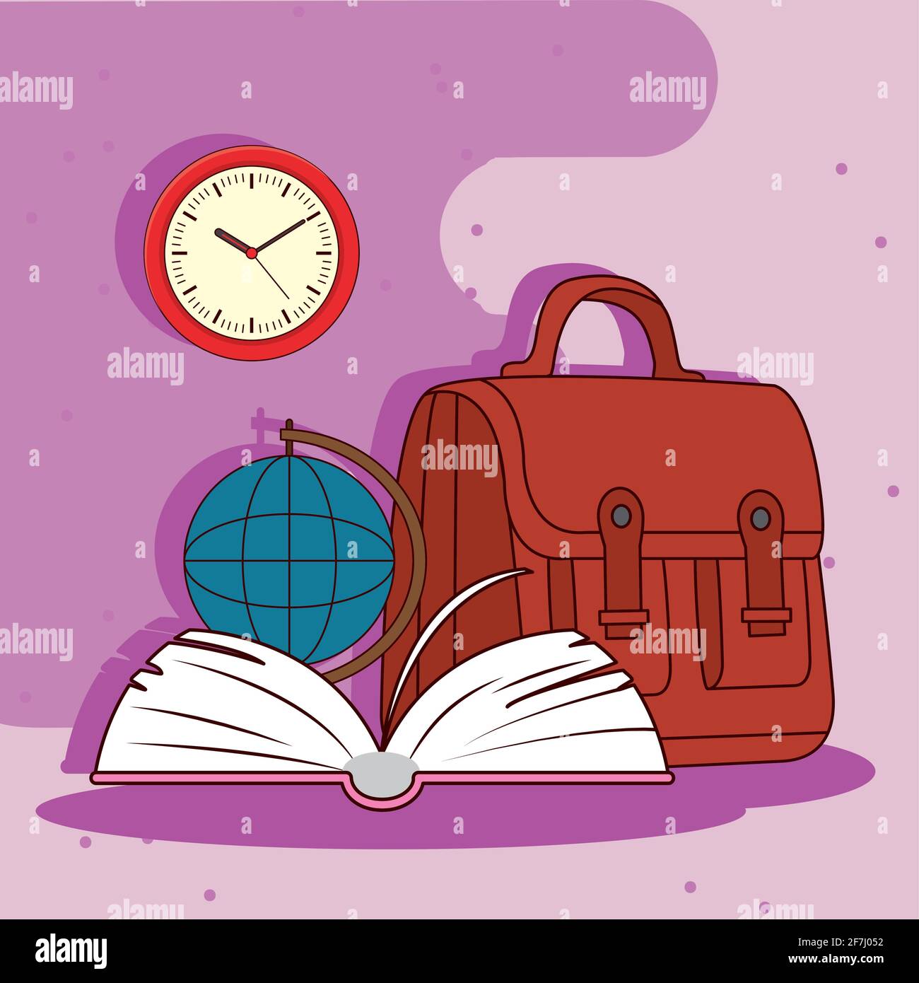 School open book and suitcase Stock Vector Image & Art - Alamy