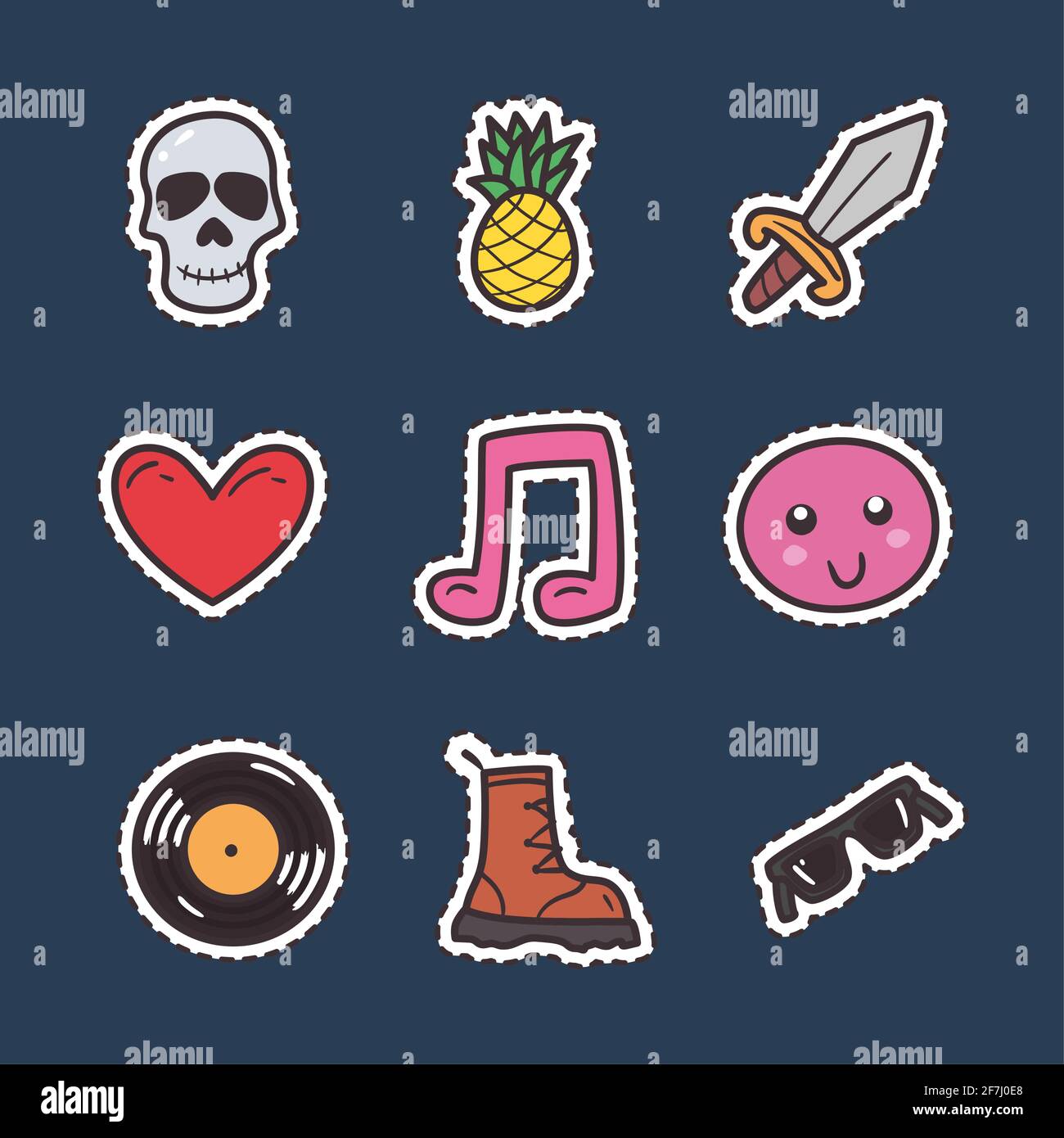 80s retro stickers icon collection Stock Vector Image & Art - Alamy