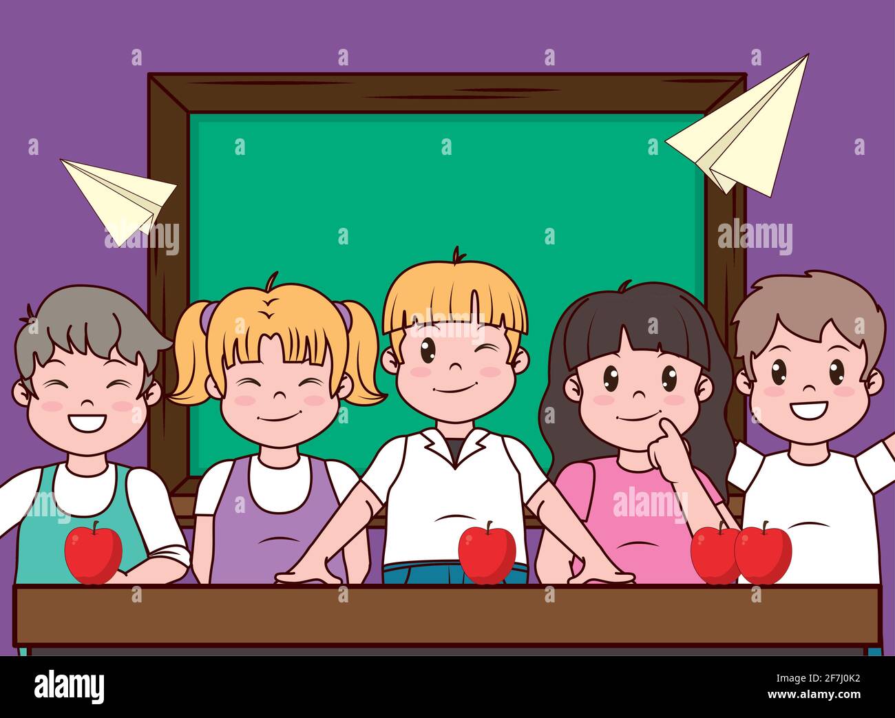 school kids in front board Stock Vector Image & Art - Alamy