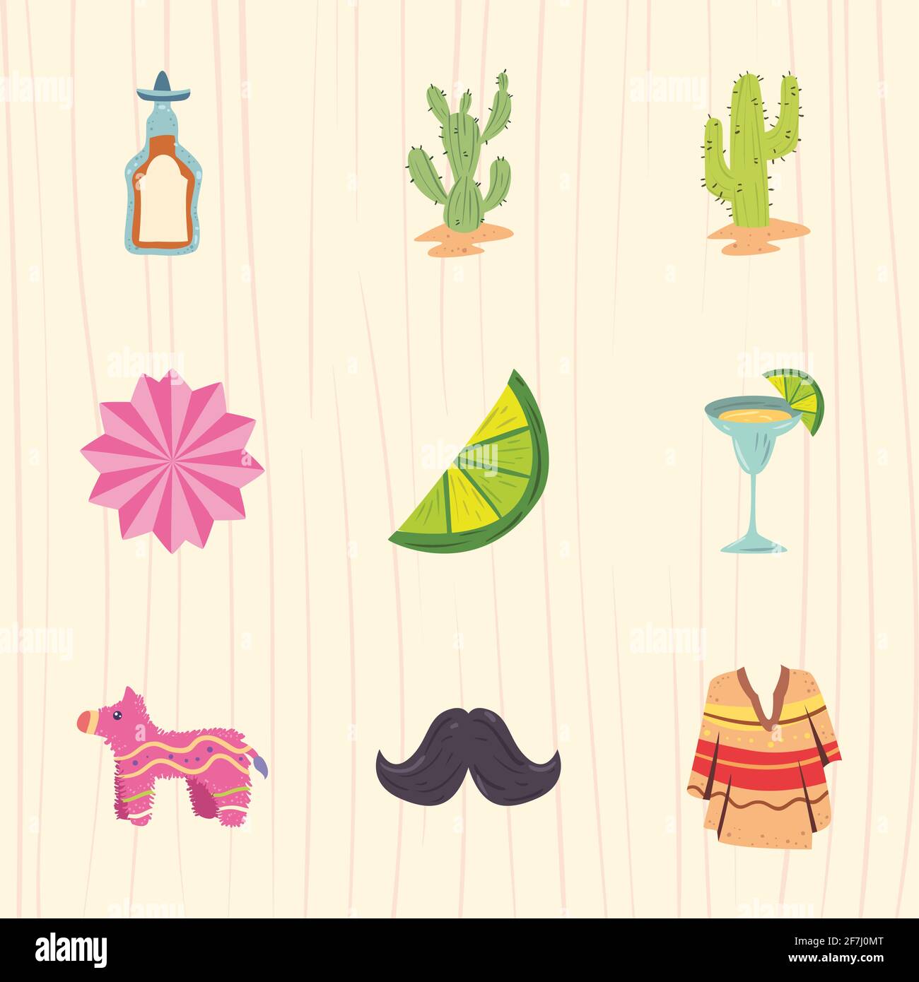 Mexican celebration culture icon collection Stock Vector Image & Art ...