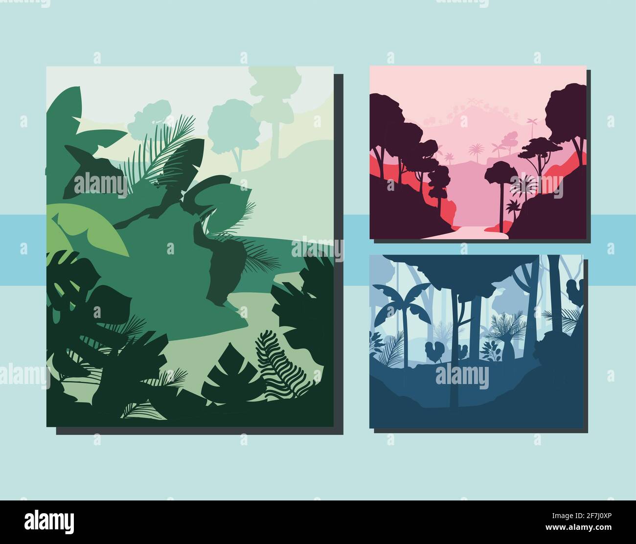 tropical forest and landscapes set Stock Vector Image & Art - Alamy