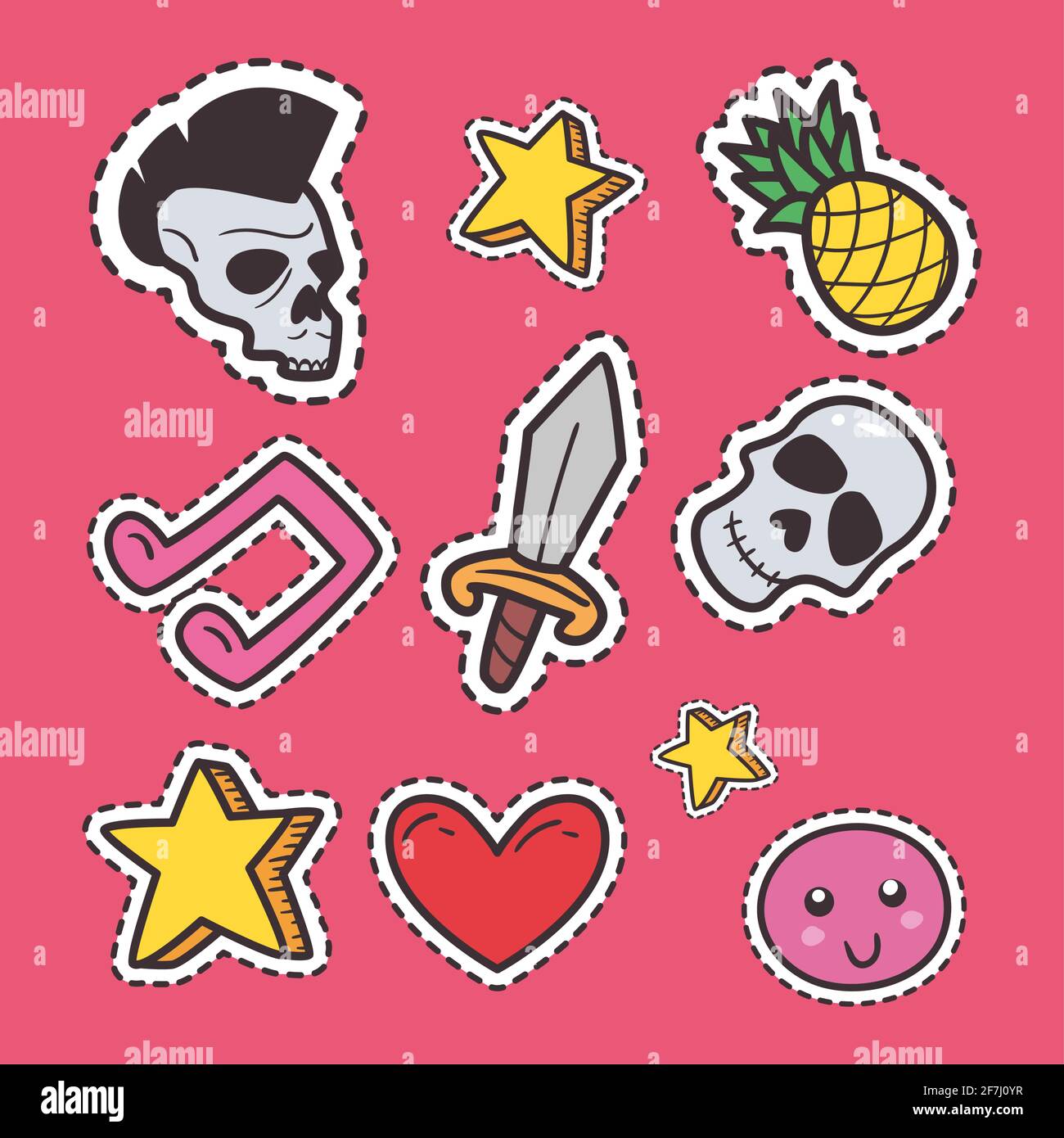 Skulls stickers Stock Vector Images - Alamy