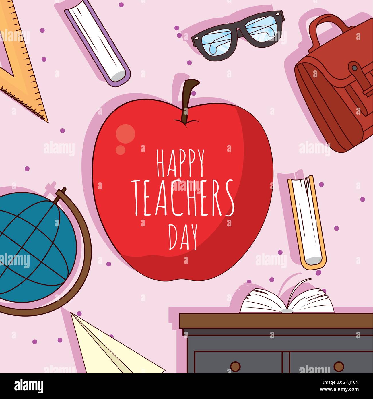 happy teachers day on apple Stock Vector Image & Art - Alamy