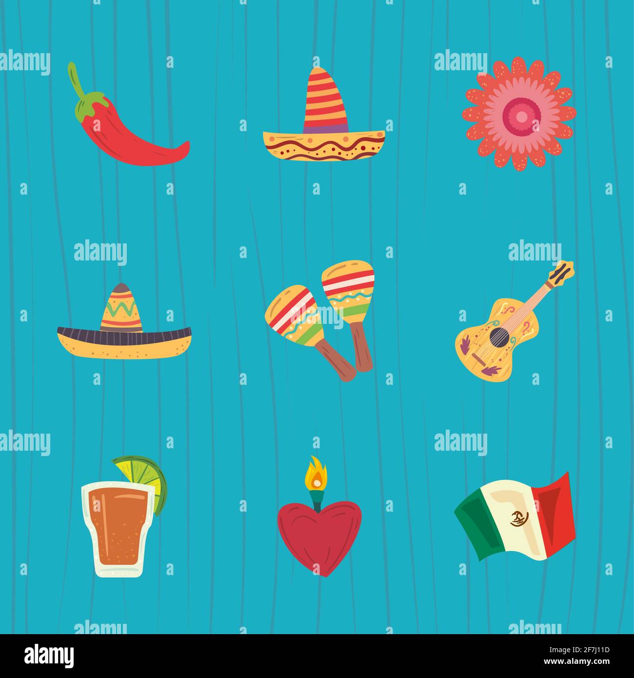 Mexican celebration culture icon set Stock Vector Image & Art - Alamy