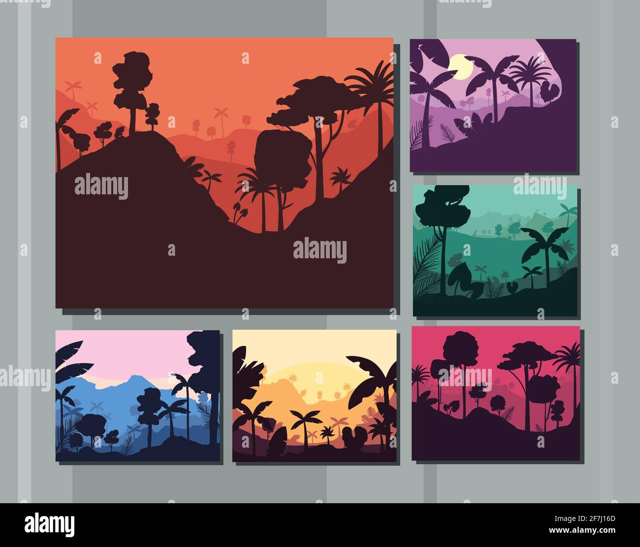 tropical forest and landscapes collection Stock Vector Image & Art - Alamy