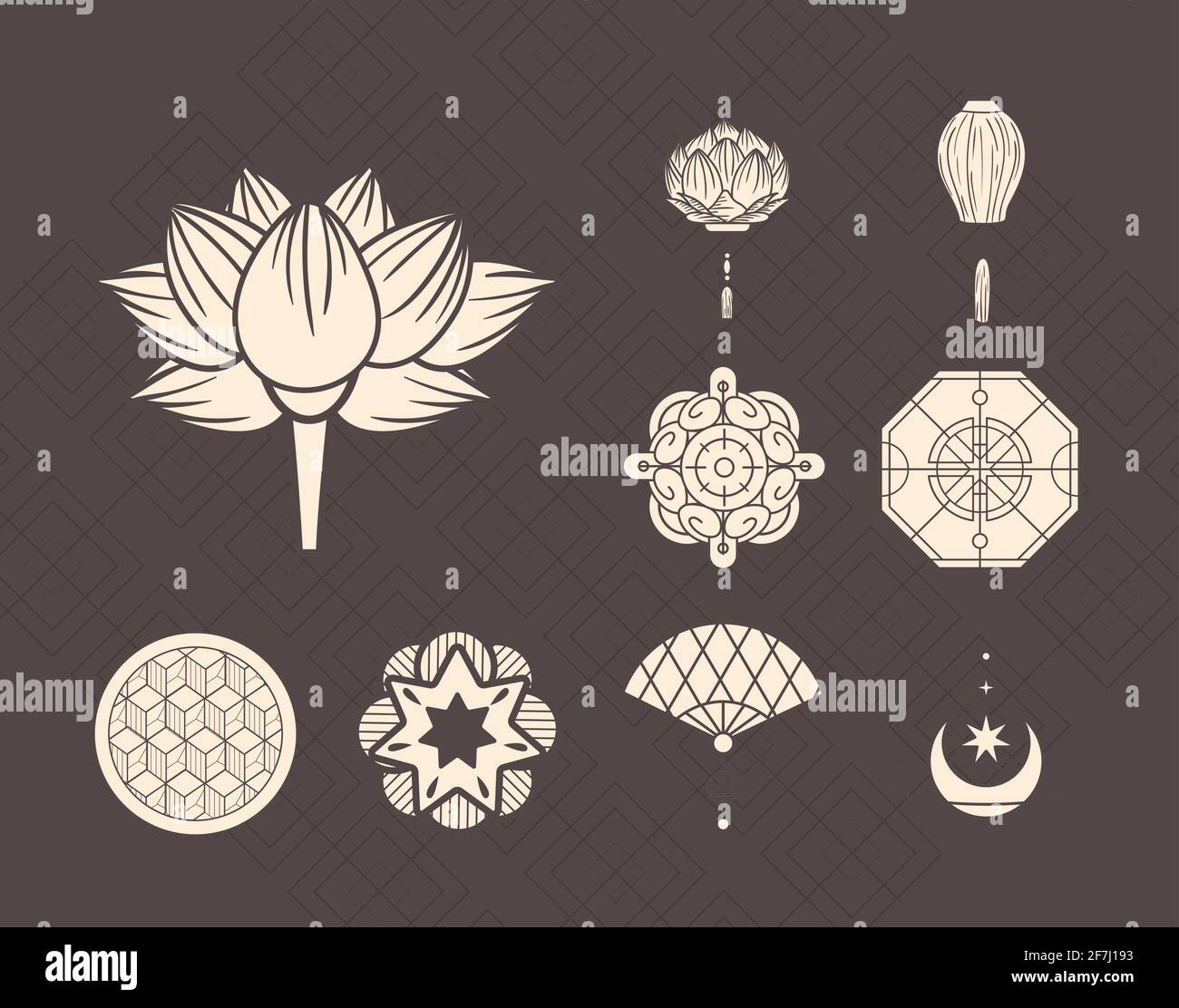 chinese culture ornaments symbol collection Stock Vector Image & Art ...