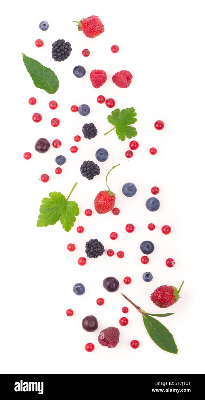 berry mix isolated on a white background Stock Photo - Alamy