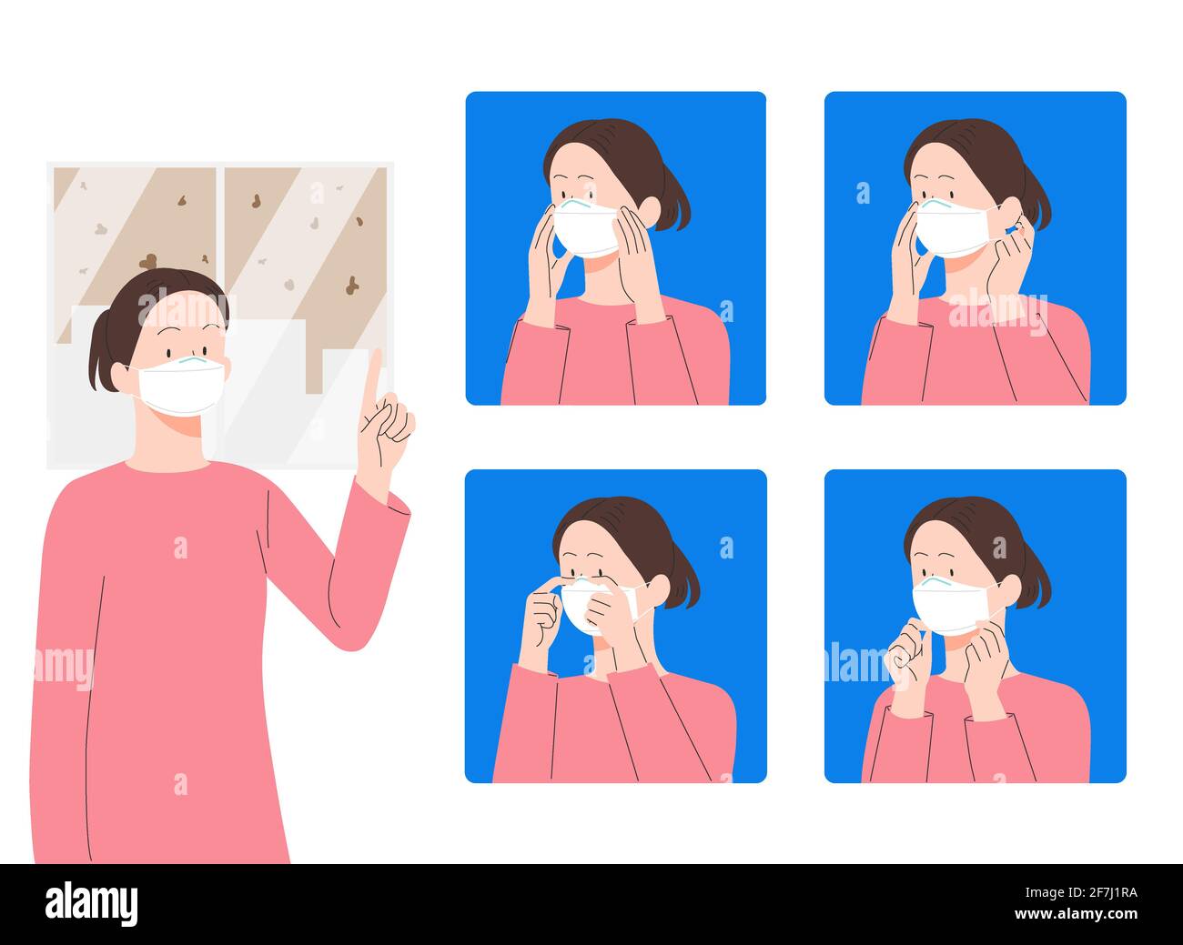 fine dust safety rules, wear mask properly Stock Photo - Alamy