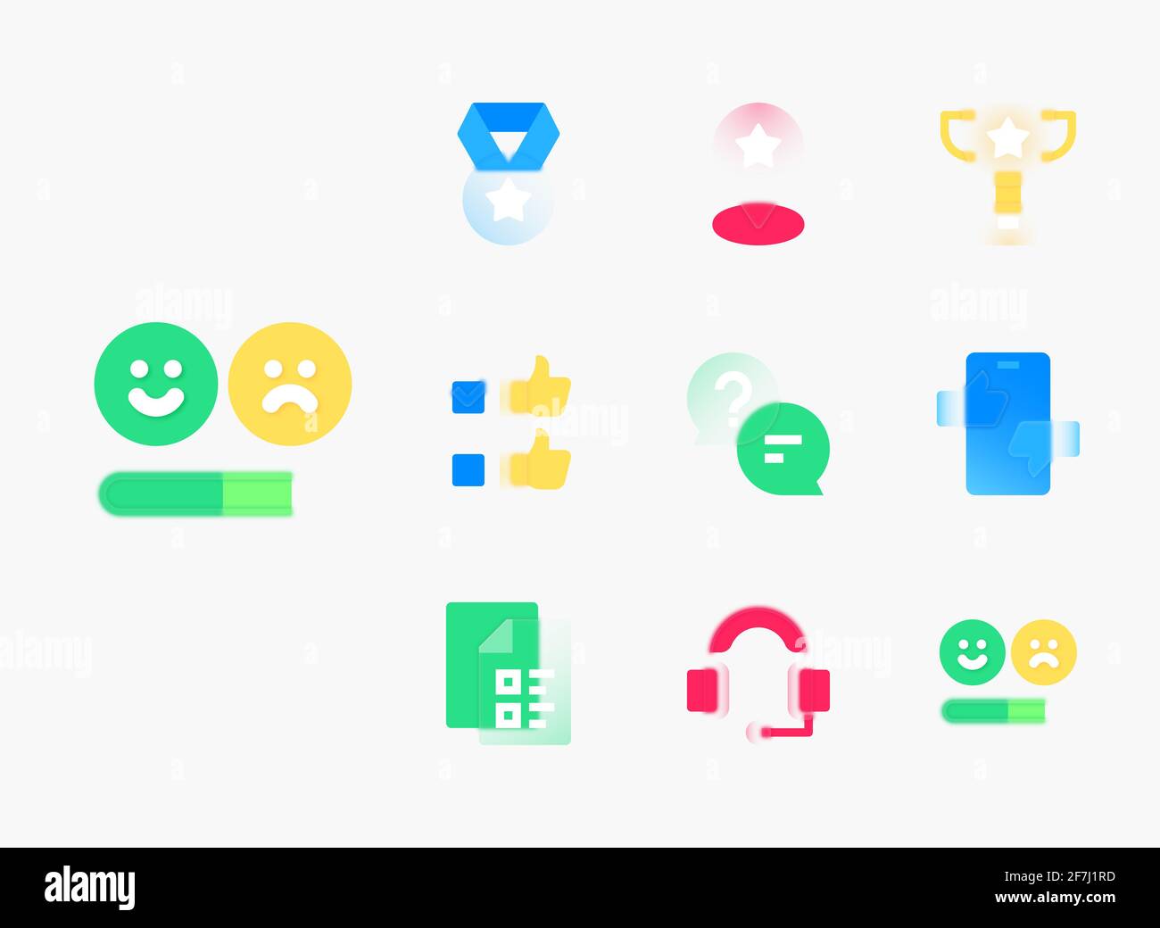 review, sns interaction, comment and reaction concept icon set Stock ...