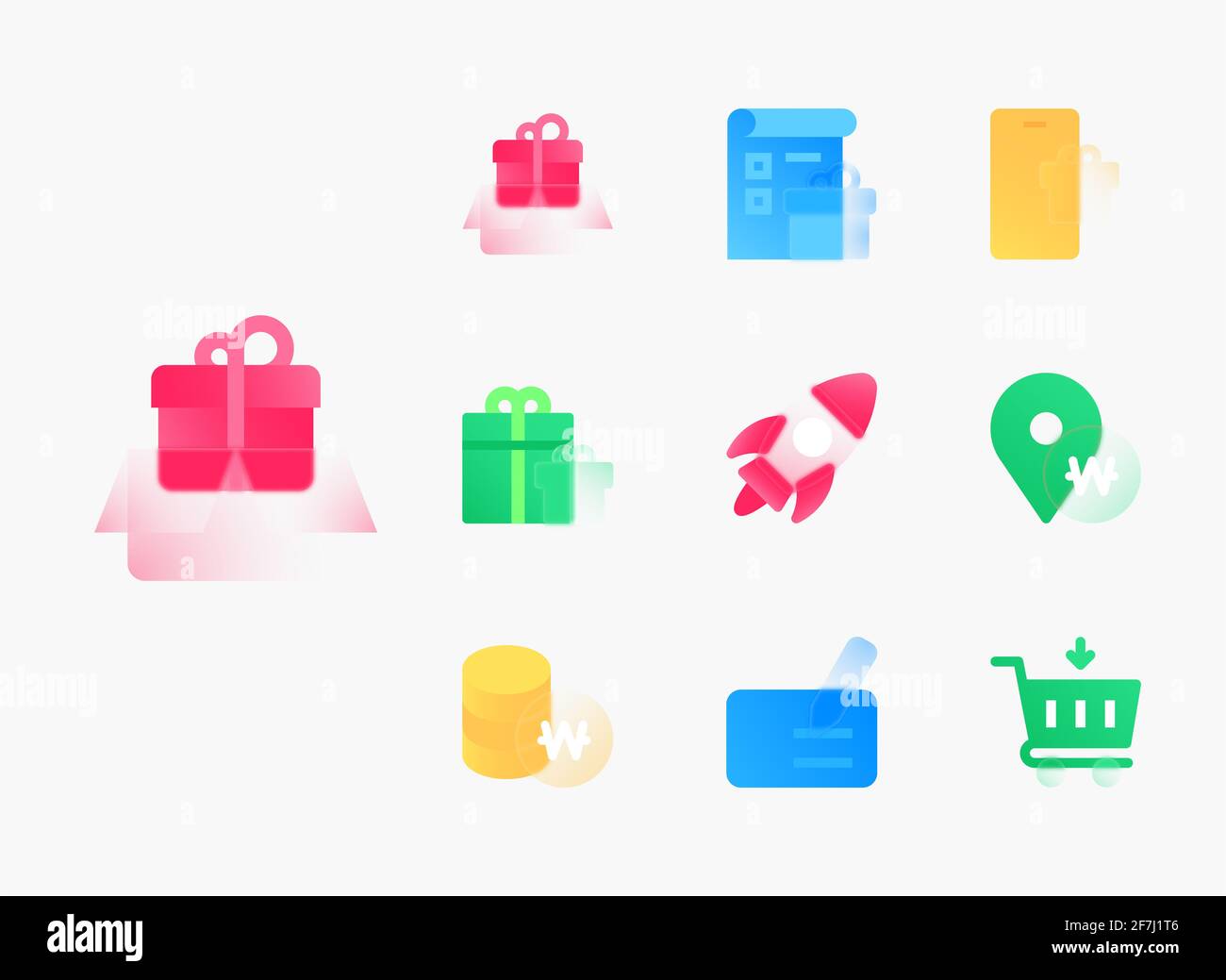 online shopping, order, gift, purchase concept icon set Stock Photo - Alamy