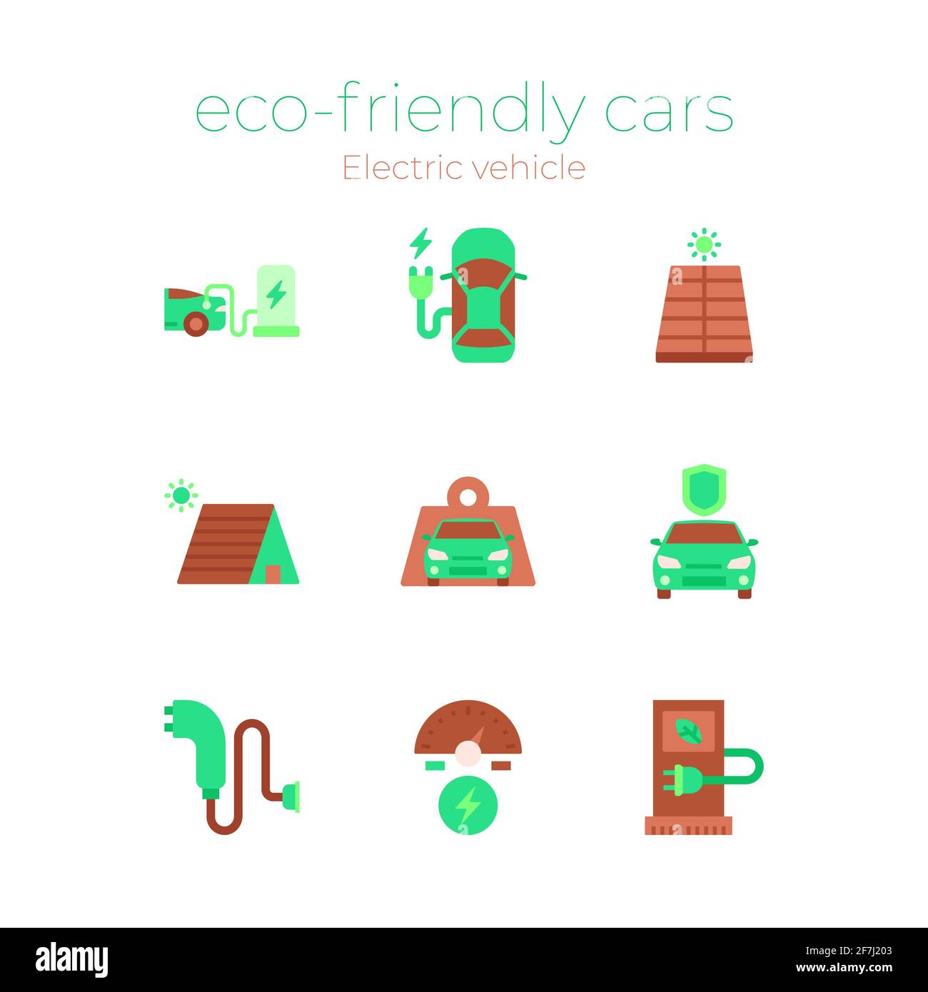 Eco-friendly cars icon, Electric vehicle Stock Photo - Alamy