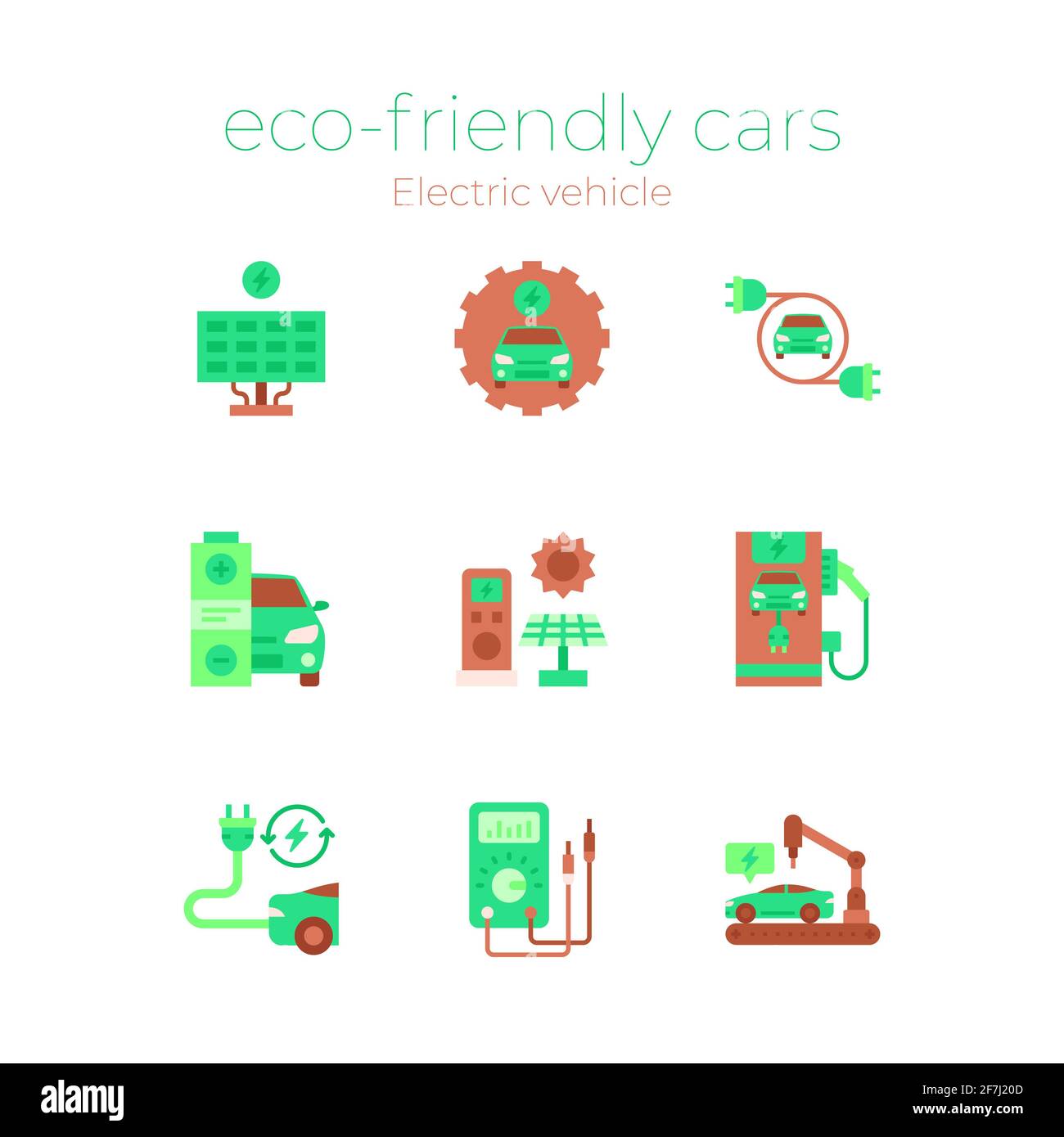 Eco-friendly cars icon, Electric vehicle Stock Photo - Alamy