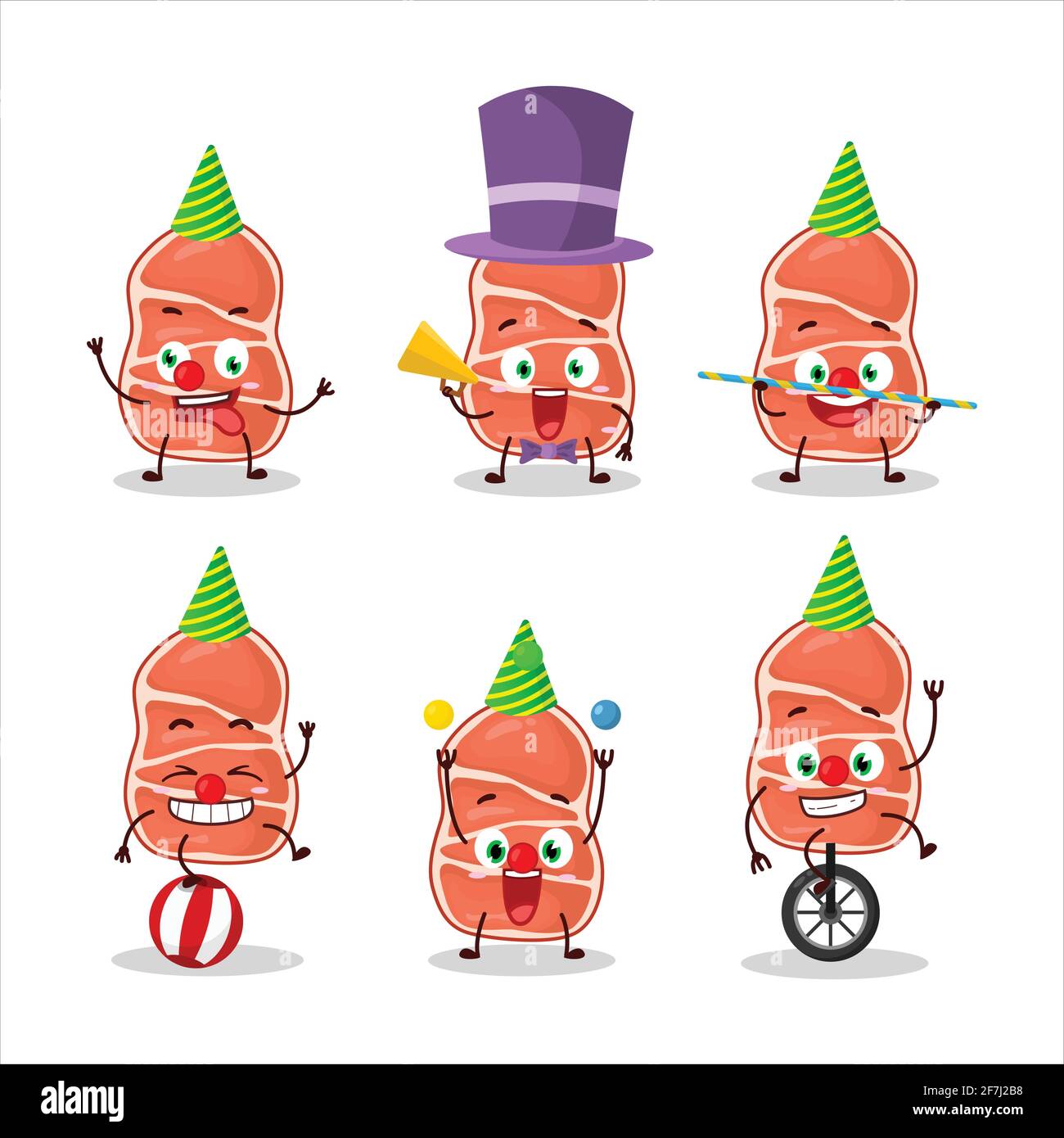 Cartoon character of smoke pork with various circus shows. Vector ...