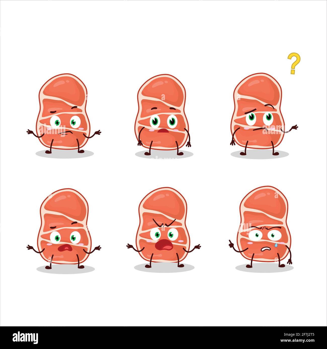 Cartoon character of smoke pork with what expression. Vector ...
