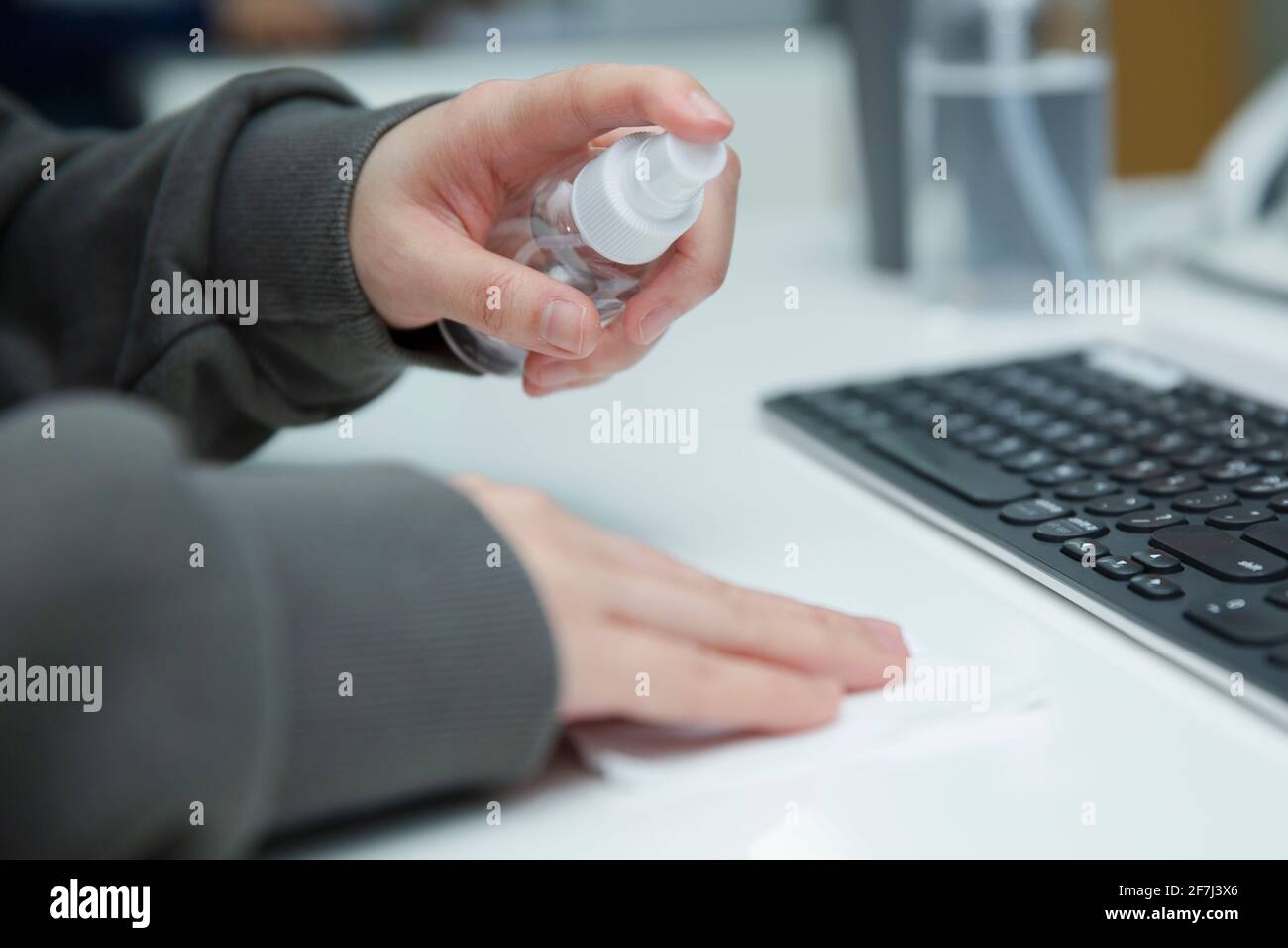 disinfect and sanitize office Stock Photo - Alamy