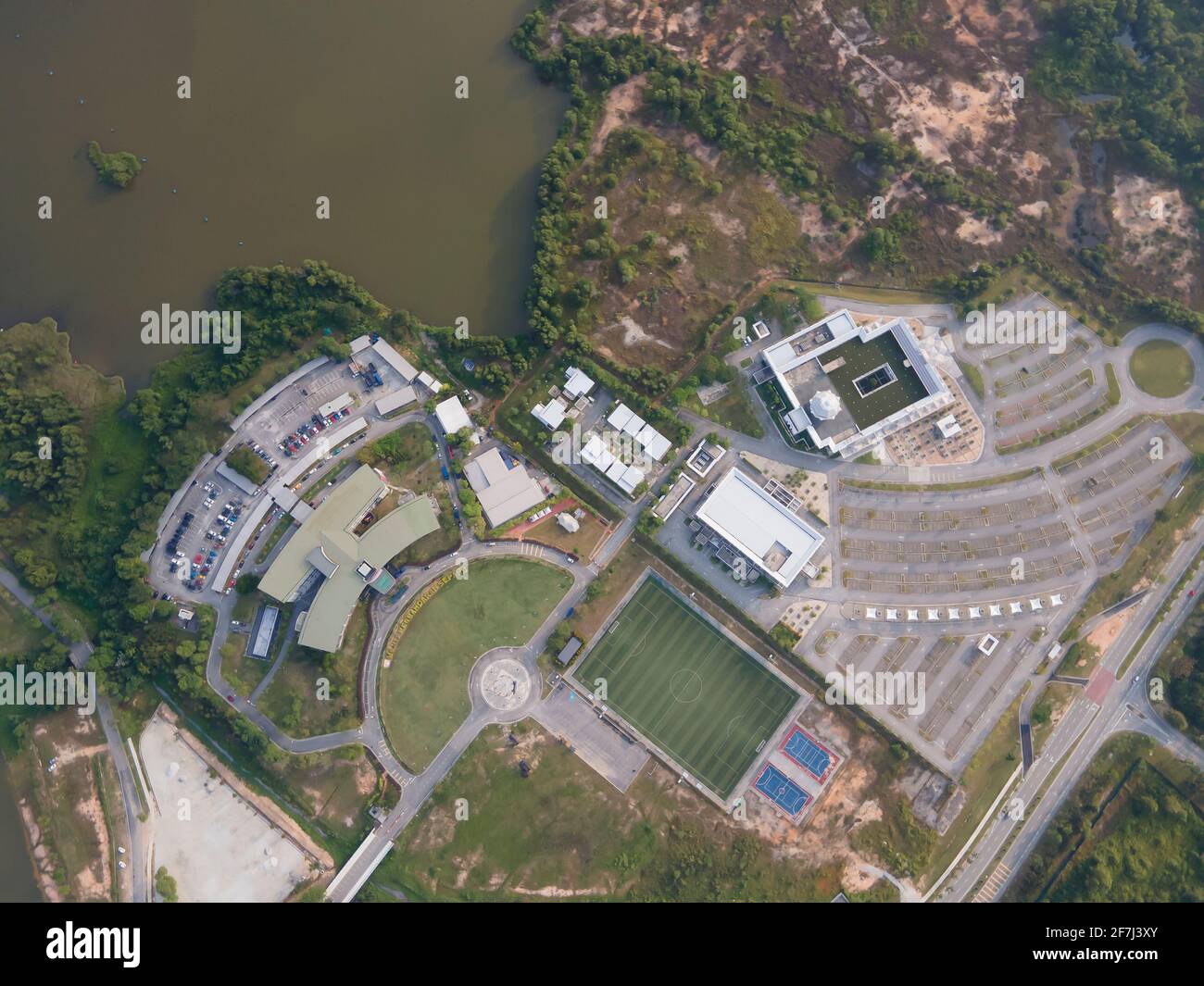 Cyberjaya, Malaysia - Feb 16, 2021: Aerial view of the Cyberjaya Mosque ...